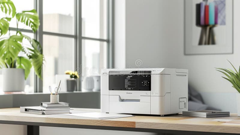 Small Printer in Loft Office. Contemporary Interior SOHO Stock Image ...