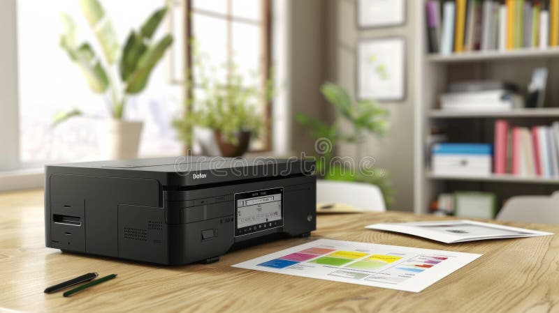 Small Printer in Loft Office. Contemporary Interior SOHO Stock Image ...