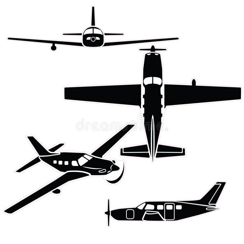 Small Private Airplane Vector Set for Laser Cut Stock Vector ...
