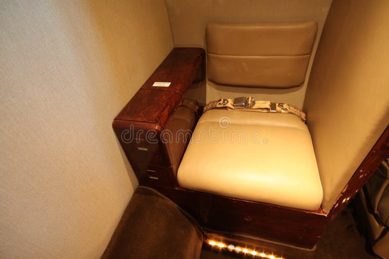 Small Private Jet Toilet Seat Stock Photo - Image of bulb, fuselage ...
