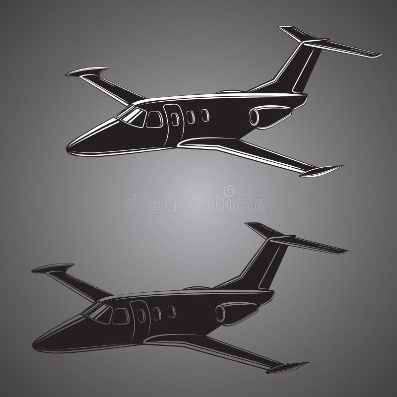 Small Private Jet Vector. Business Jet Illustration. Luxury Twin Engine ...