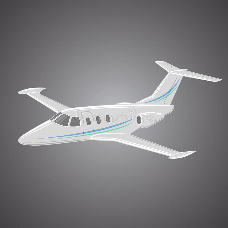 Small Private Jet Vector. Business Jet Illustration. Luxury Twin Engine ...