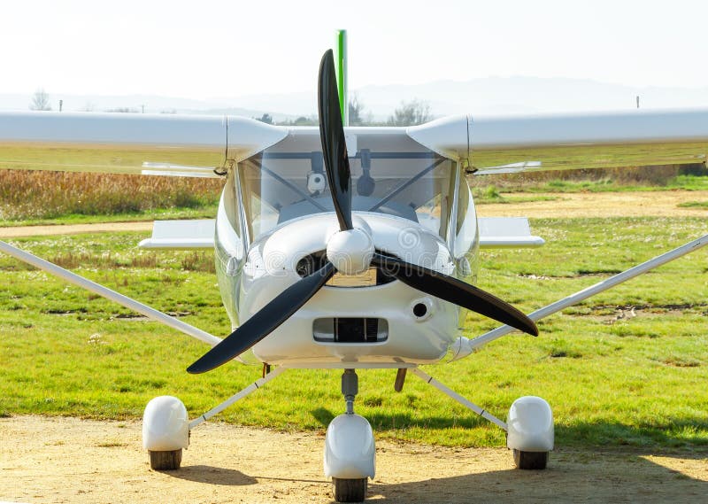 A Small Private Plane Close-up. Stock Photo - Image of landing, private ...