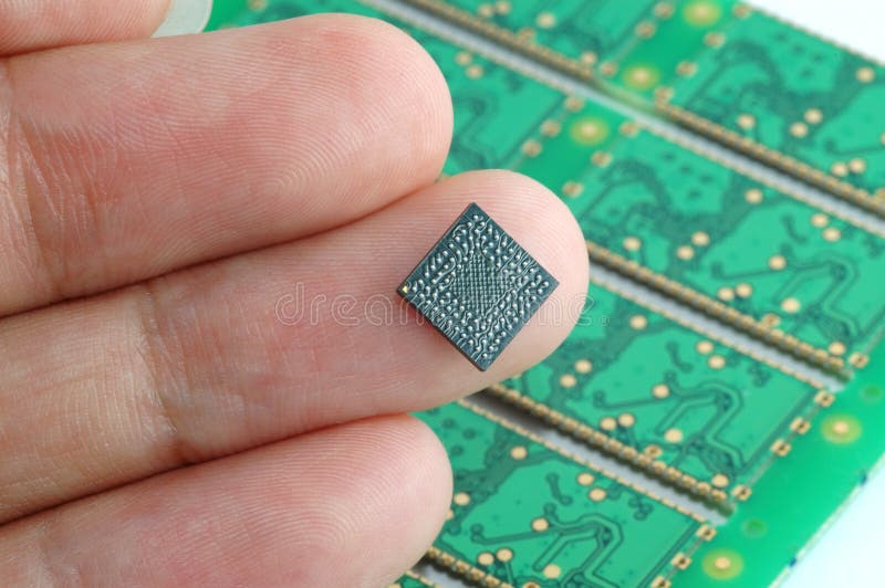 Microchip on finger stock image. Image of computers, finger - 4853373