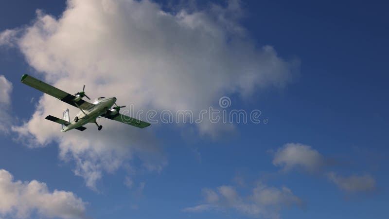 Small Propeller Plane in the Sky, View from the Land. Stock Footage ...