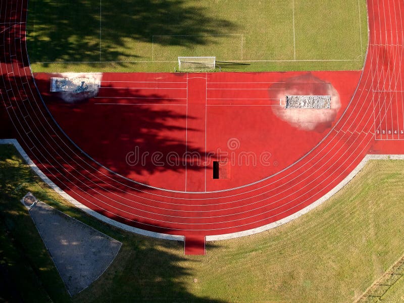 Small Province Stadium in Summer, Aerial View Stock Photo - Image of ...