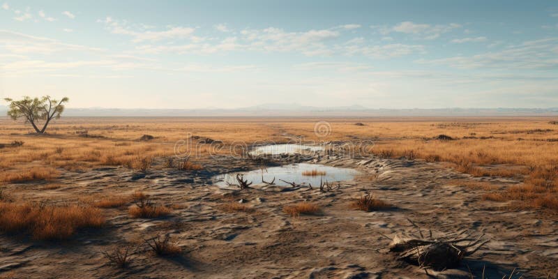 A Small Puddle of Water in the Desert, Suitable for Environmental ...