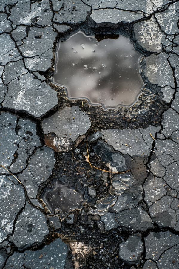 A Small Puddle of Water on the Side of a Road, Suitable for Various ...