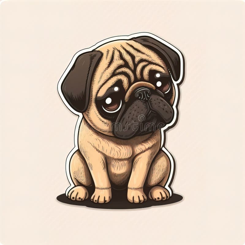 Pug Dog Border Stock Illustrations – 475 Pug Dog Border Stock ...