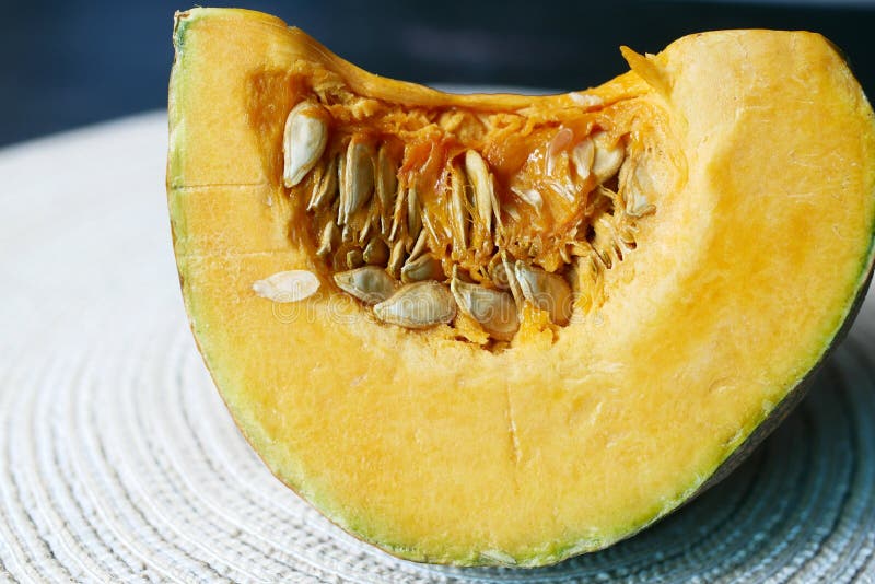 Small Pumpkin on a Table with Copy Space Stock Image - Image of nature ...