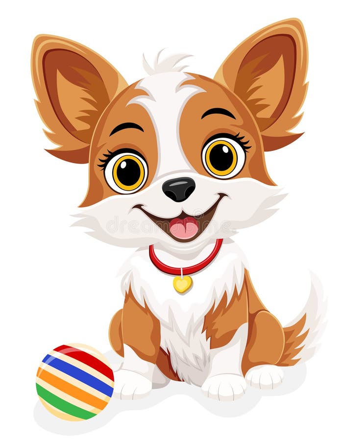 Small Puppy Dog Flat Cartoon Vector Illustration Stock Vector ...