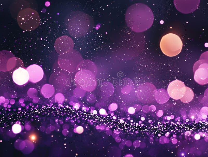 Small Purple Dots Float Chaotically Against a Dark Background, Glowing ...