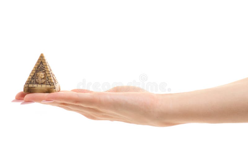 Small Pyramid in Female Hand Pattern Stock Image - Image of background ...