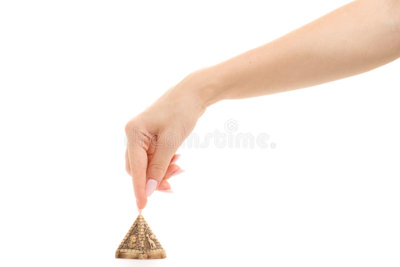 Small Pyramid in Female Hand Stock Photo - Image of construct ...