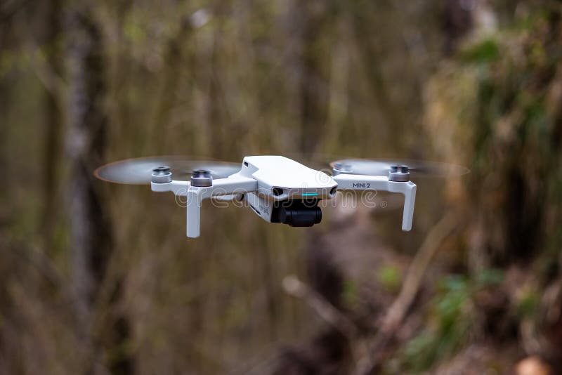 Small Quadcopter DJI Mini 2, Drone in Flight Editorial Stock Image ...