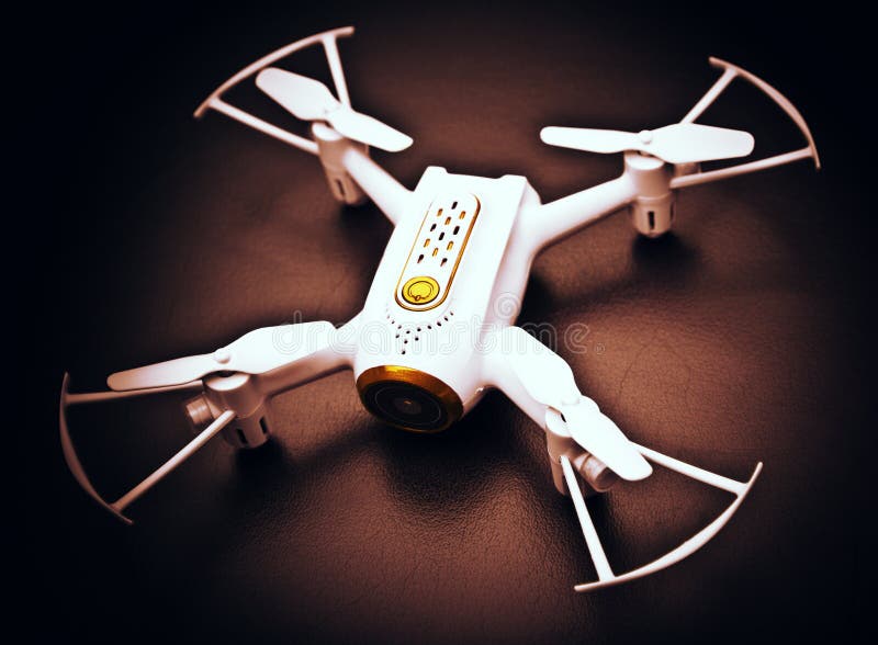 Small Quadrocopter Drone Robot Studio Work White Stock Photo - Image of ...