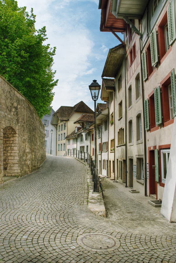 Small Village Narrow Cobblestone Street in France Stock Photo - Image ...