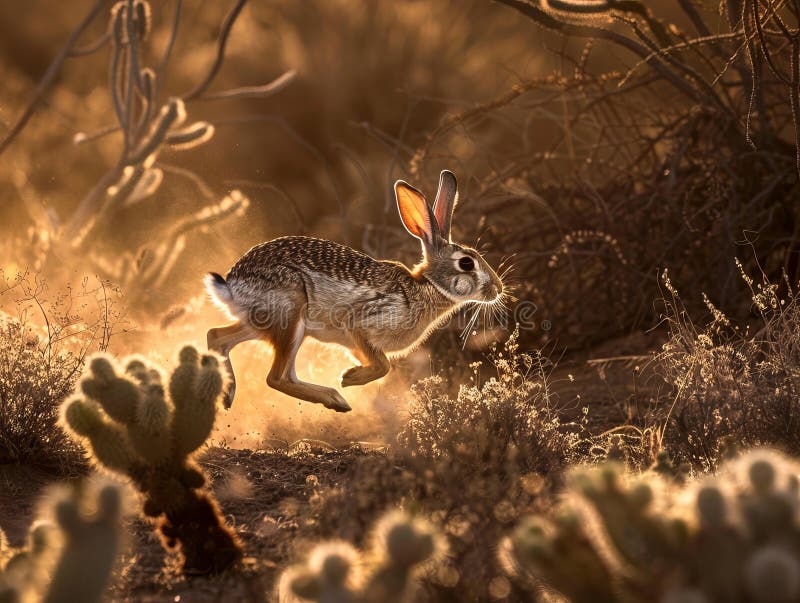 Small Rabbit Hops through Desert Brush, Small Rabbit Hops through the ...