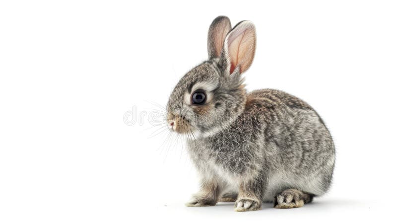 A Small Rabbit Sitting on a White Surface Stock Illustration ...