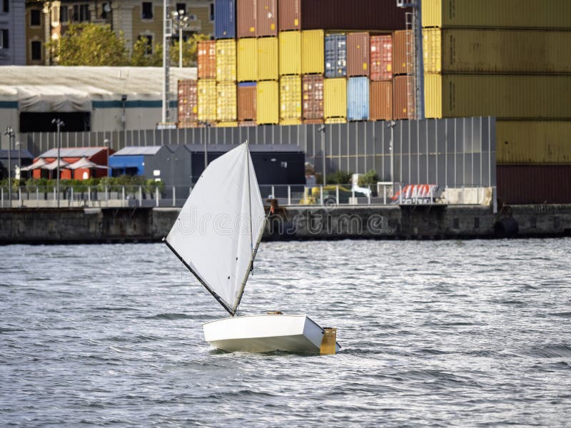 Small Racing Sailboat in Class & X22;optimist& X22;. Training and ...