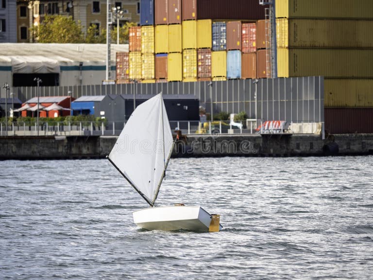 Small Racing Sailboat in Class & X22;optimist& X22;. Training and ...