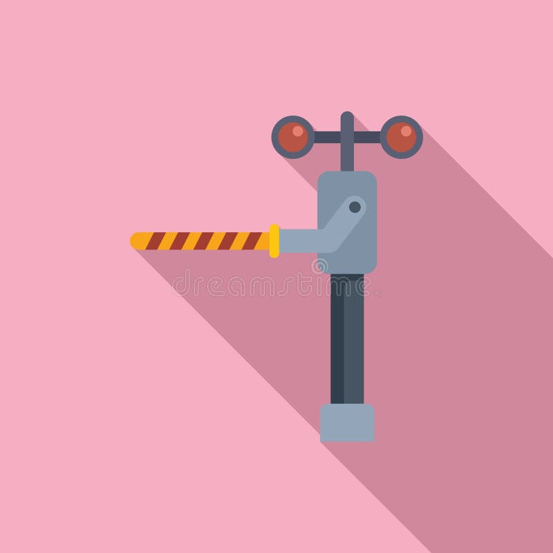 Small Railway Barrier with Lights Icon Flat Vector. Gate Sign Stock ...