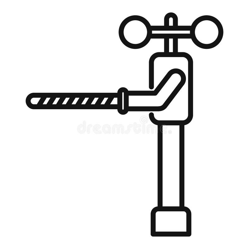 Small Railway Barrier with Lights Icon Outline Vector. Gate Sign Stock ...