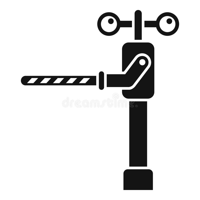 Small Railway Barrier with Lights Icon Simple Vector. Gate Sign Stock ...