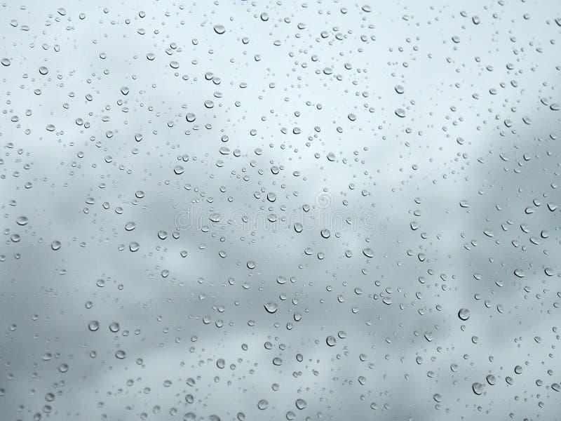 Small Rain Drops on Glass Cloudy Weather Stock Photo - Image of grey ...