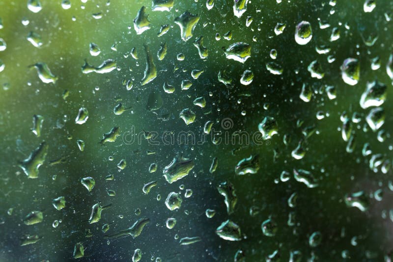A Small Raindrop Rests on the Glass after Rain Stock Image - Image of ...