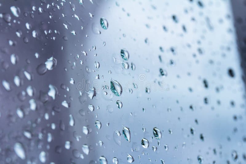 A Small Raindrop Rests on the Glass after Rain Stock Image - Image of ...