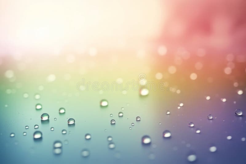 Small Raindrops on Light Rainbow Gradient Color Background Generative ...