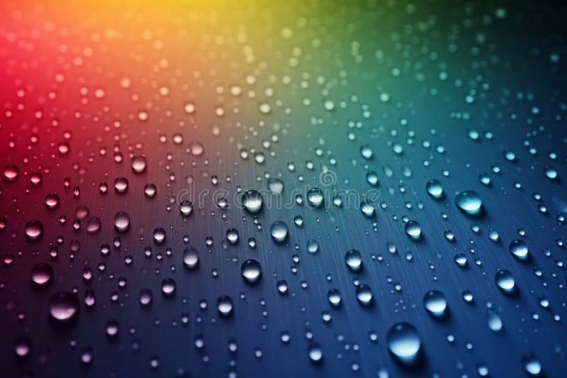 Small Raindrops on Rainbow Gradient Color Background Generative AI ...