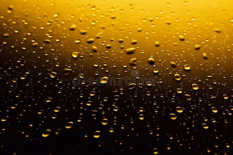 Small Raindrops on Yellow Dark Gradient Color Background Generative AI ...