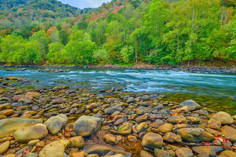 Small Rapids On The New River Stock Photo - Image of color, ravine ...