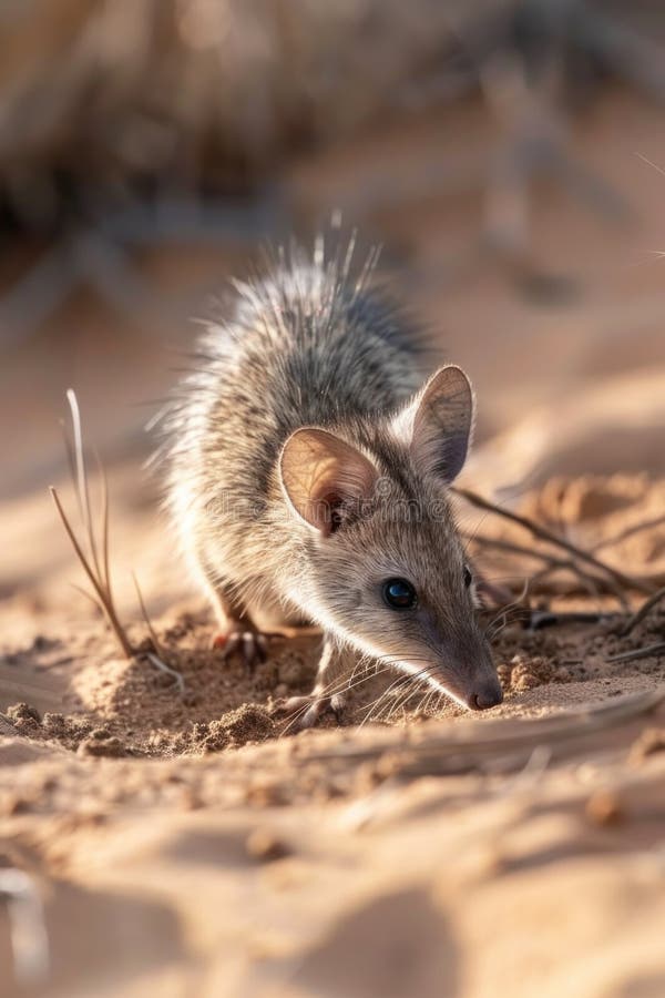 A Small Rat Walking on the Sand, Suitable for Various Projects Stock ...
