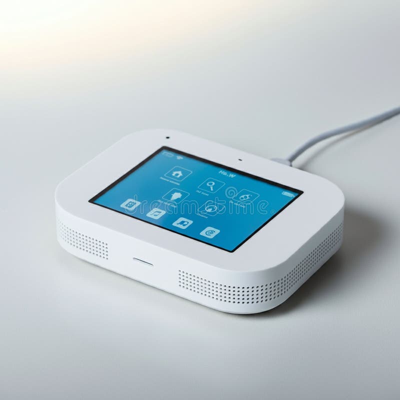 A Small, Rectangular Electronic Device with a White Casing and a ...