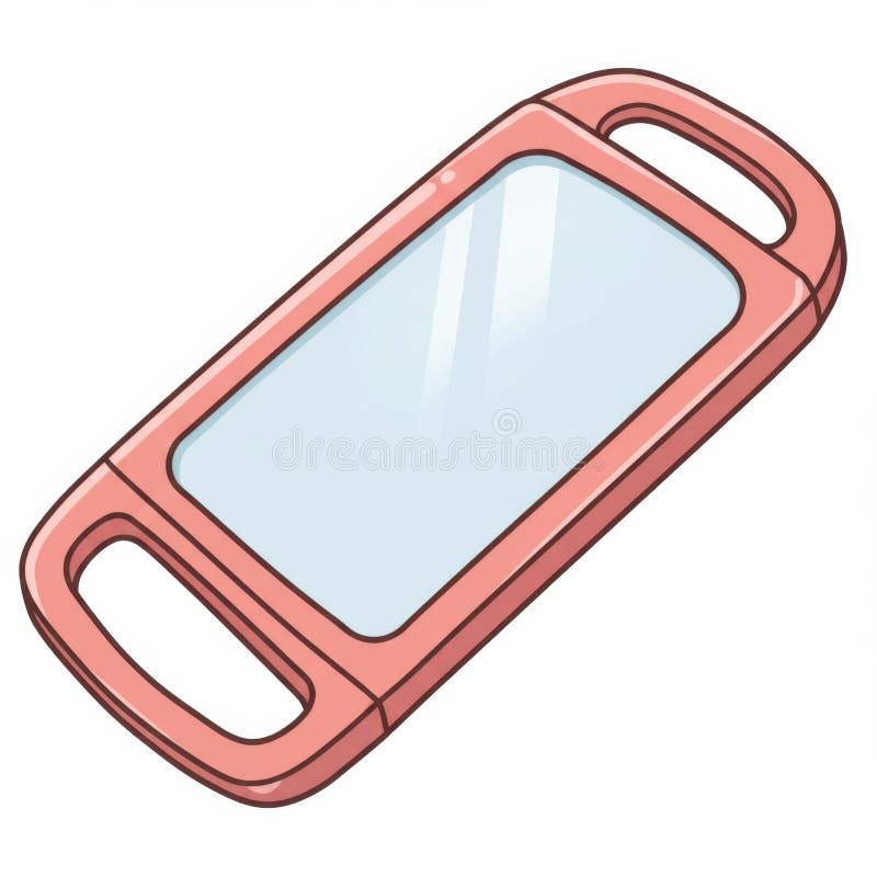 Small Rectangular Handheld Pink Mirror with Handles for Personal ...