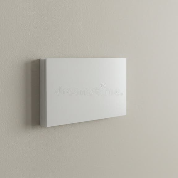 A Small, Rectangular White Box Mounted on a Smooth, Light Beige Wall ...