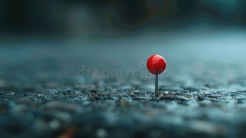 A Small Red Ball Sits Atop a Road, Perfect for Use in Illustrations or ...