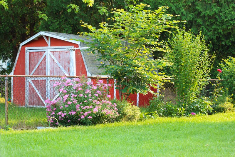 Small red barn stock image. Image of tree, small, branch - 10560165