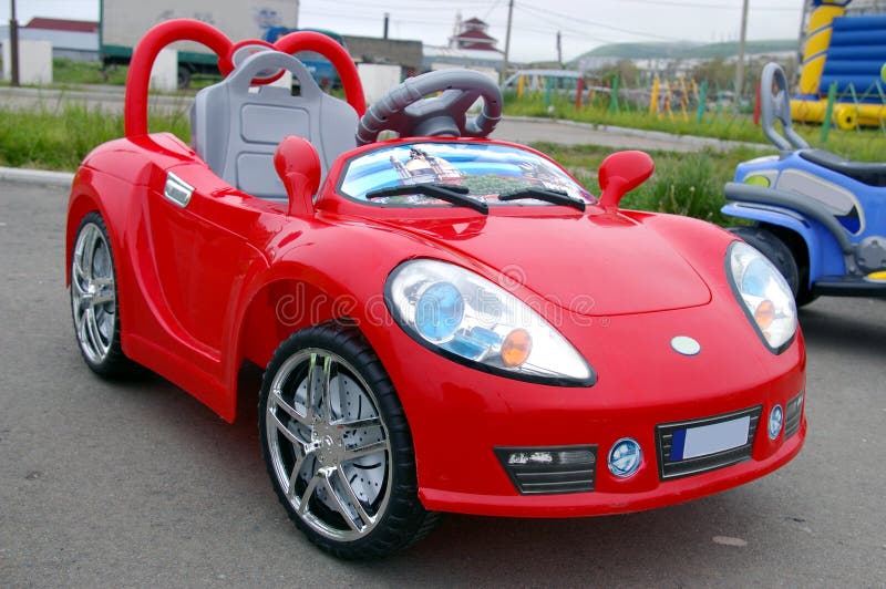 The Small Red Car. Nursery Toy. Stock Photo - Image of wheel, transport ...