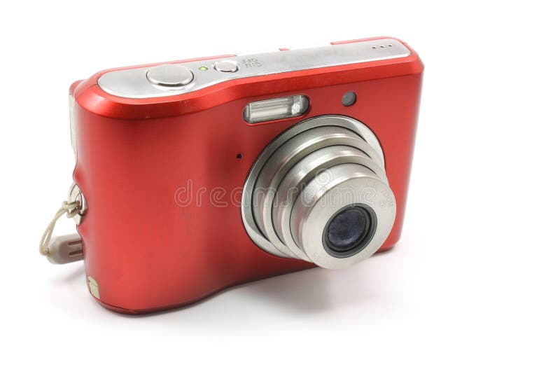 Small, red, digital camra stock photo. Image of shoot - 10968160