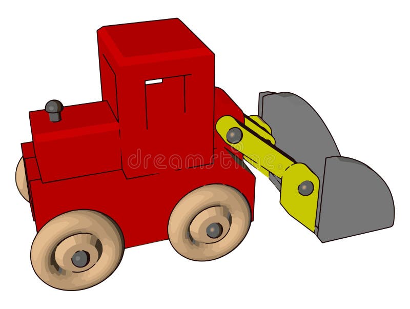 Red small excavator stock vector. Illustration of building - 78041725