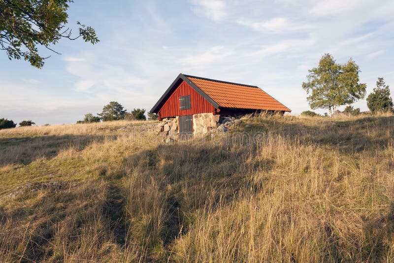 Red farmhouse stock photo. Image of farmhouse, country - 90060816