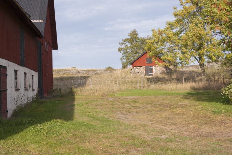 Red farmhouse stock image. Image of outdoor, farmyard - 90060855
