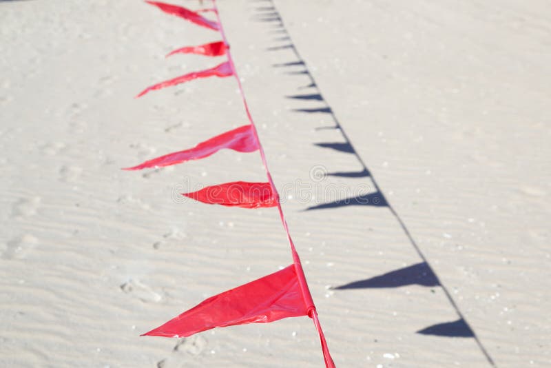 Small Red Flags Against Blue Sly Stock Image - Image of decoration ...