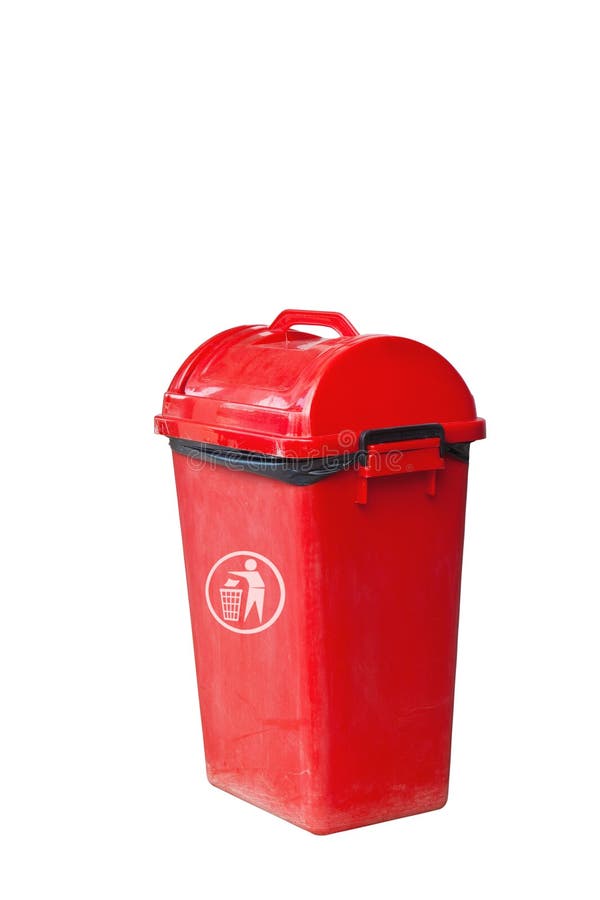 Small red garbage bin stock photo. Image of dustbin, plastic - 25235290