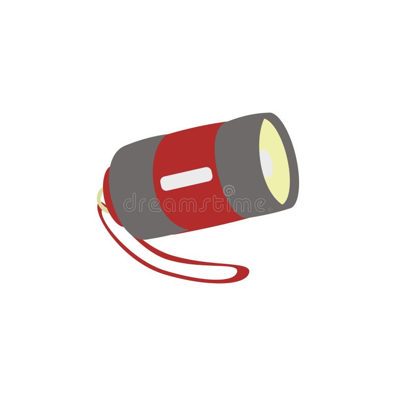 Small Red Grey Flashlight Flat Vector Illustration Stock Illustration ...