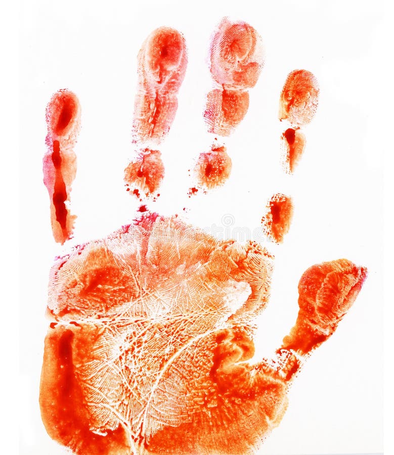 Small red hand print stock image. Image of blobs, colors - 25468559
